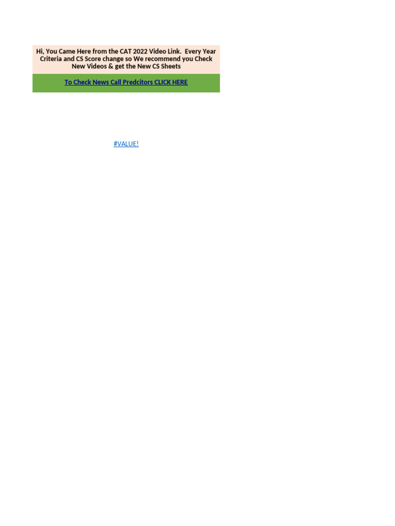 CAT 2022 Composite Score & Calls Predictor - Amiya | PDF