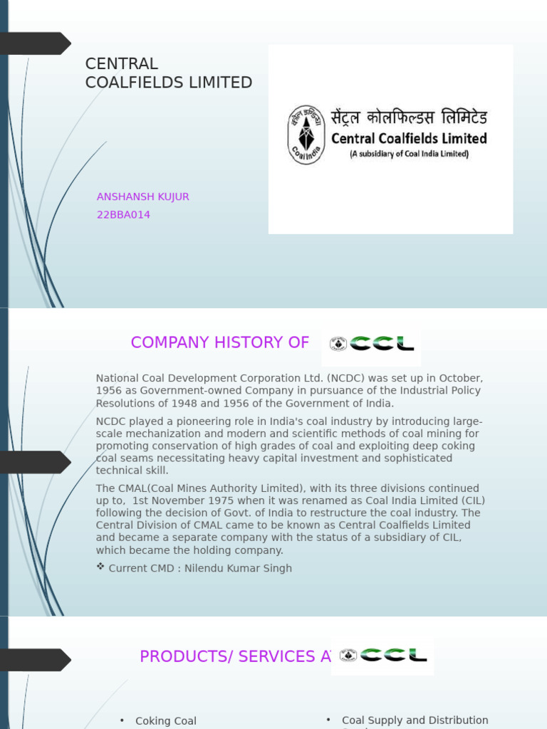 CCL SIP ppt (2) | PDF | Coal | Expense