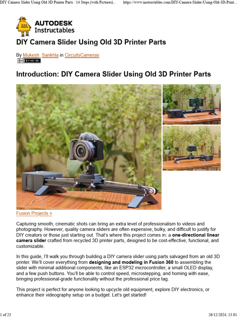 DIY Camera Slider for Creators | PDF | Belt (Mechanical) | Direct Current