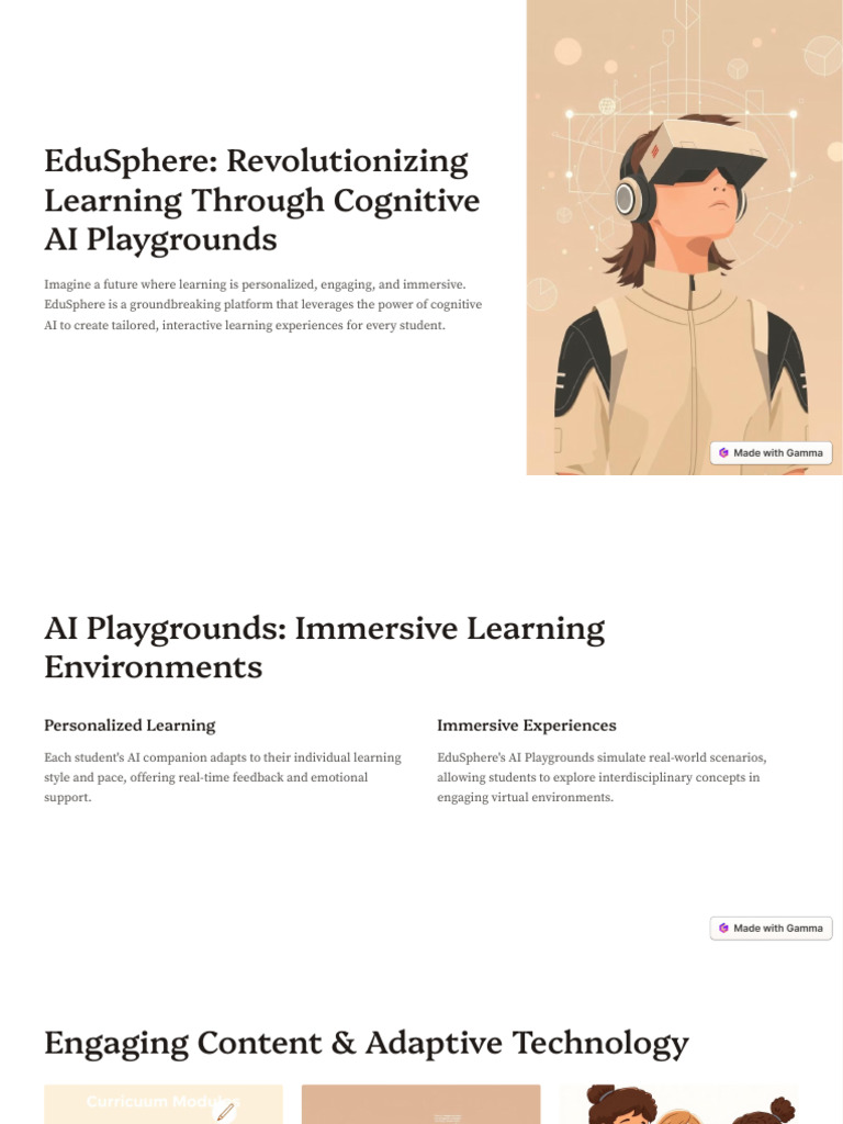 EduSphere Revolutionizing Learning Through Cognitive AI Playgrounds | PDF