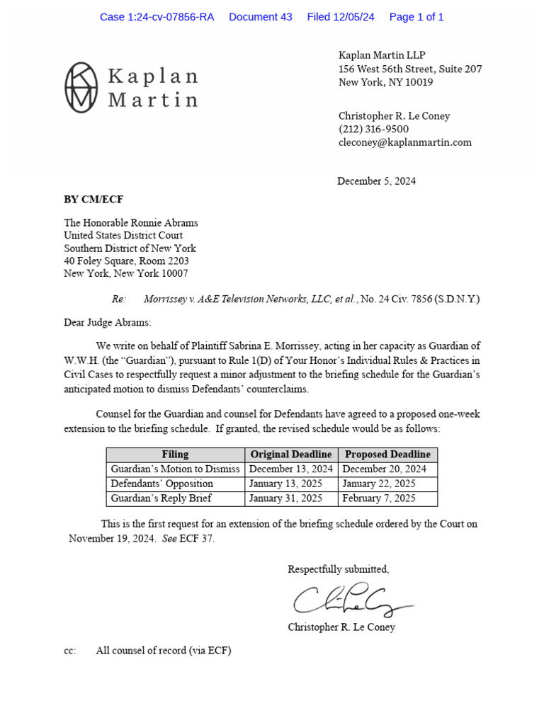 Request for Briefing Schedule Extension | PDF