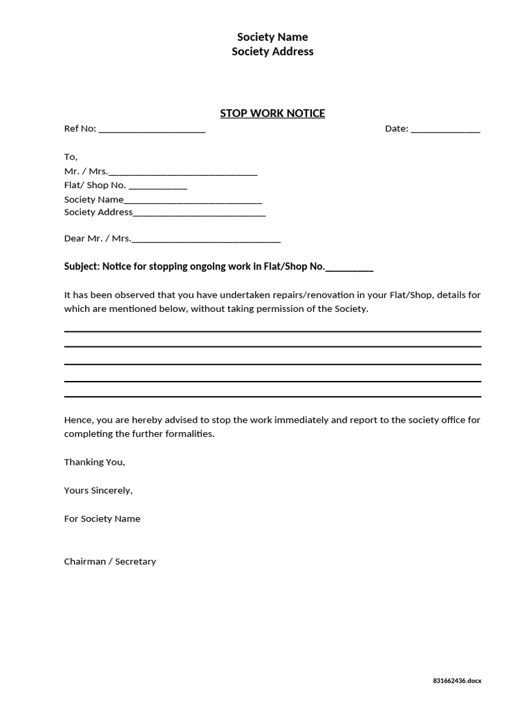 StopWork - Notice To Members | PDF