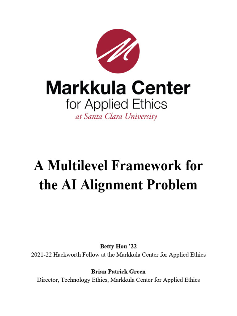 A Multilevel Framework For The AI Alignment Problem | PDF | Artificial Intelligence ...
