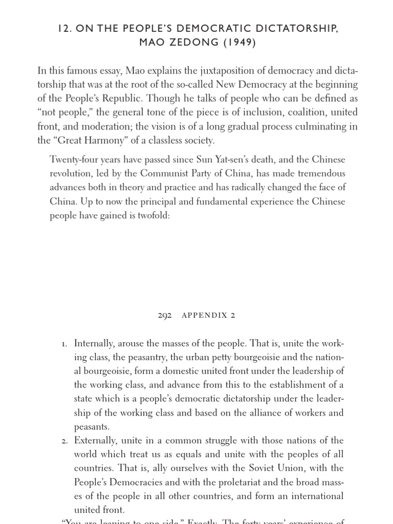 Mao People Democratic | PDF | Communism | Ideologies