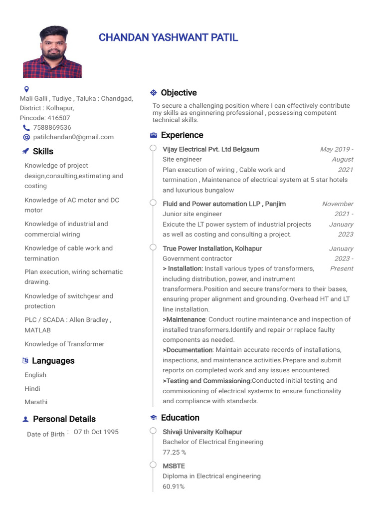 CV_2024060215190514 | PDF | Electrical Wiring | Electromagnetism