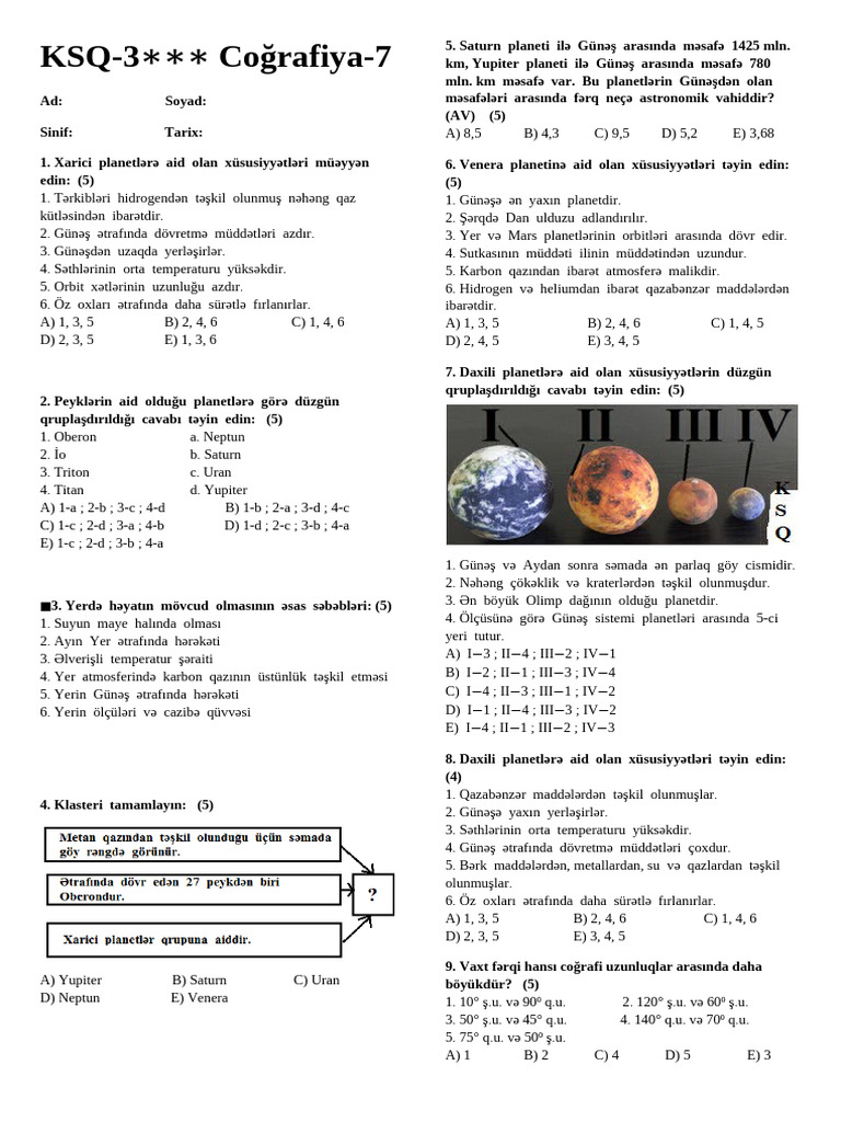KSQ 3.coğrafiya 7 | PDF