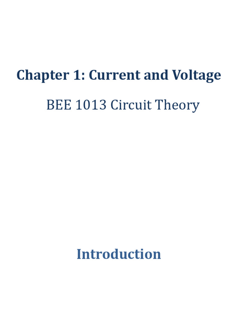 Chapter 1 (Circuit Theory) | PDF | Electric Current | Voltage