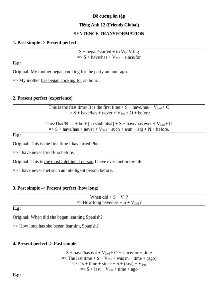 Sentence Transformation E12 | PDF | Language Mechanics | Linguistics
