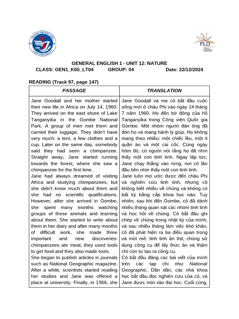 U3 - Summary & Translation | PDF