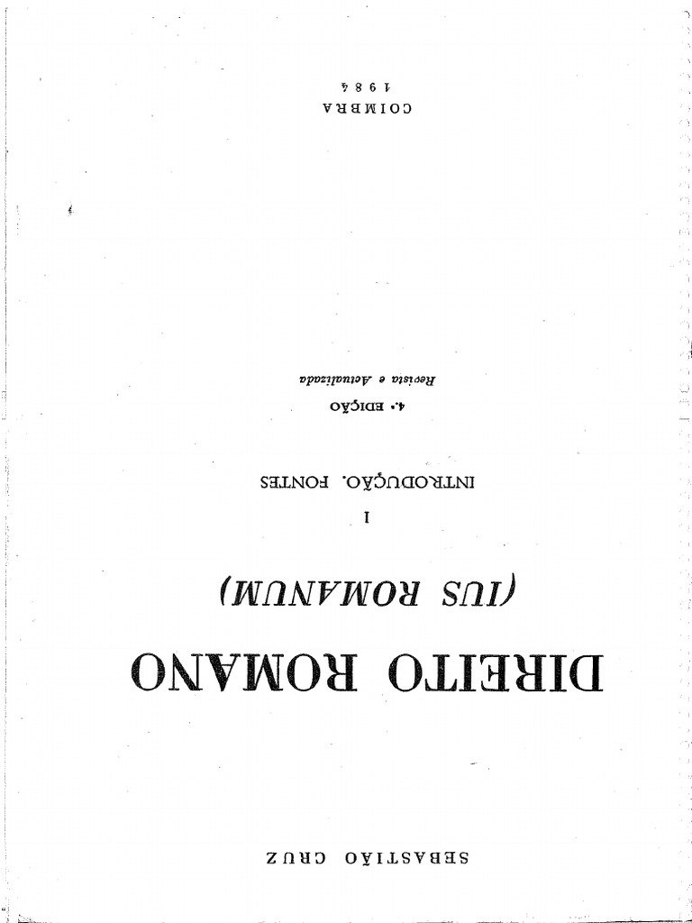 Direito Romano. IUS ROMANUM. Sebastião Cruz | PDF
