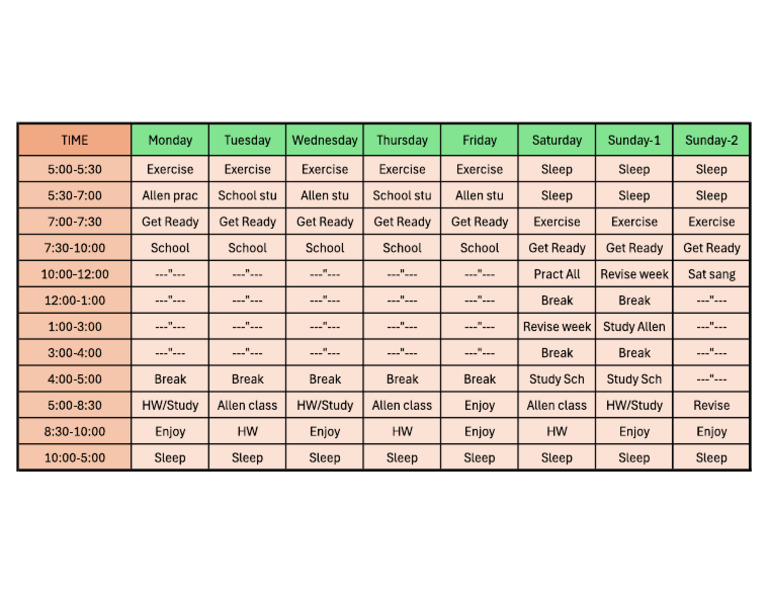 Time Table | PDF