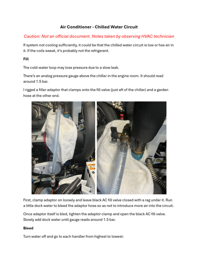 Fill and Bleed Chilled Water Loop | PDF