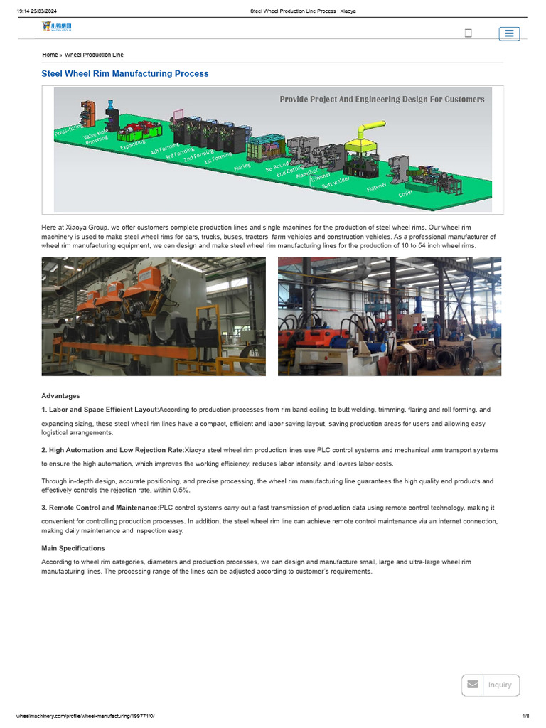 3. Steel Wheel Production Line Process _ Xiaoya | PDF | Wheel | Engineering