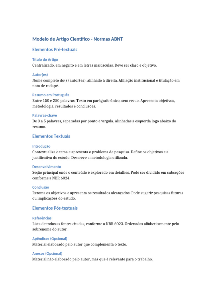Modelo Artigo Cientifico ABNT | PDF