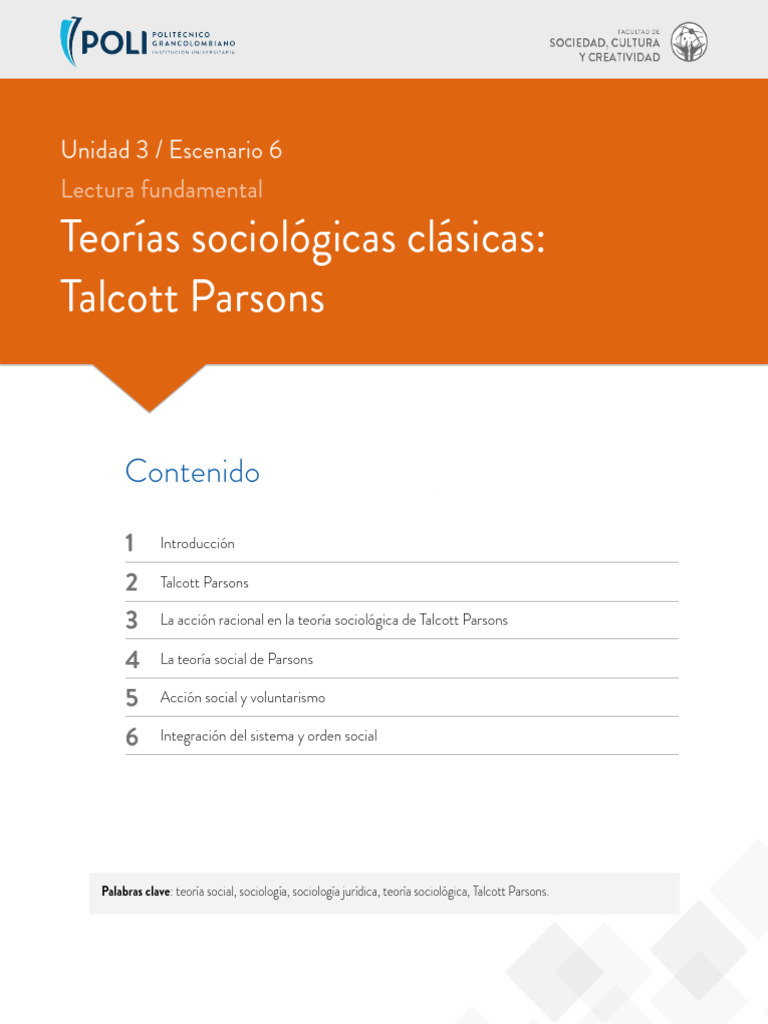 Teoría Sociológica de Talcott Parsons | PDF | Sociología | Sociedad