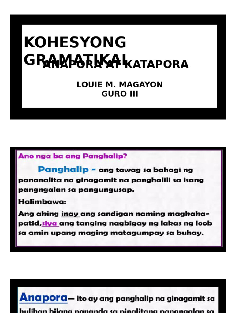 Anapora at Katapora Overview | PDF