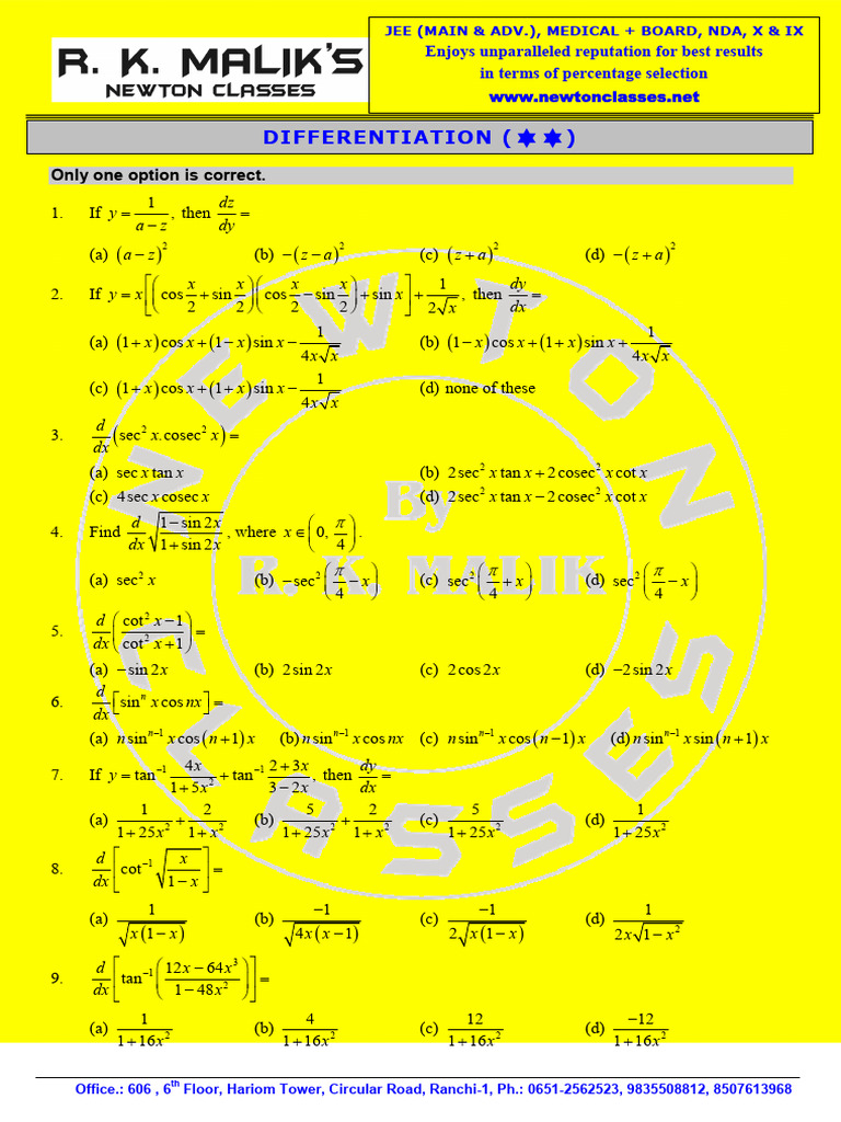 Differentiation | PDF