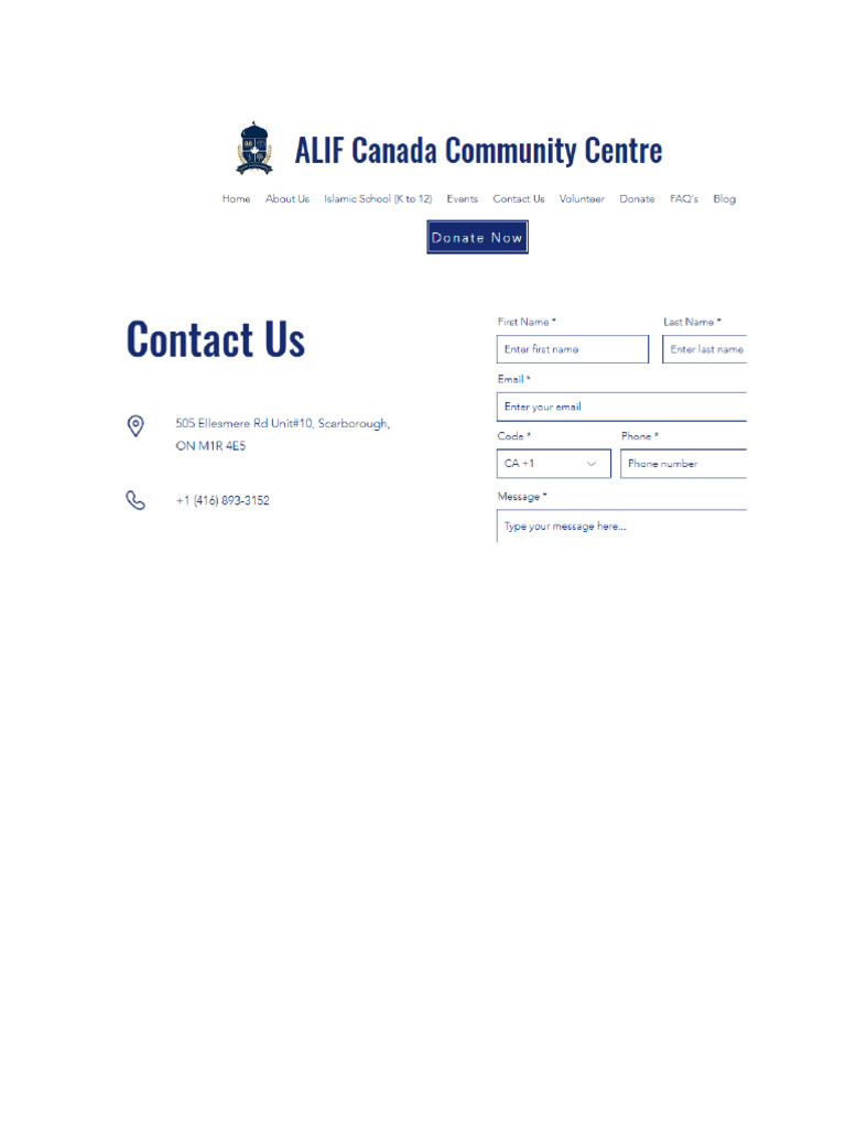 Alif Community Centre | PDF