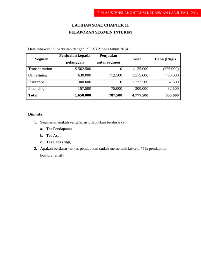 Latihan Soal Chapter 11 | PDF