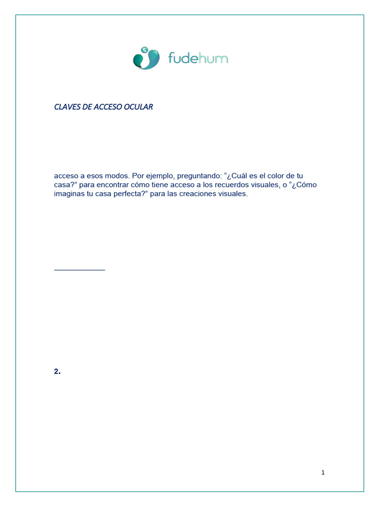 CLAVES DE ACCESO OCULAR | PDF | Cognición | Ciencia cognitiva