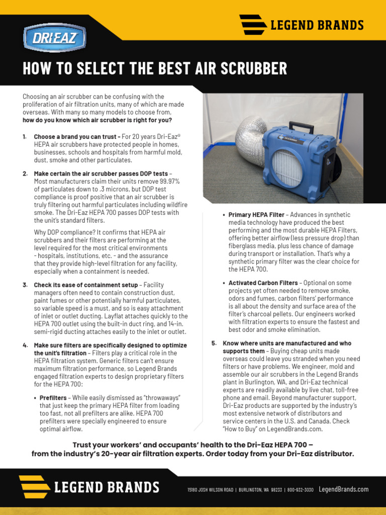 Air Scrubber Selection Sizing Guide | PDF | Chemical Equipment | Filtration