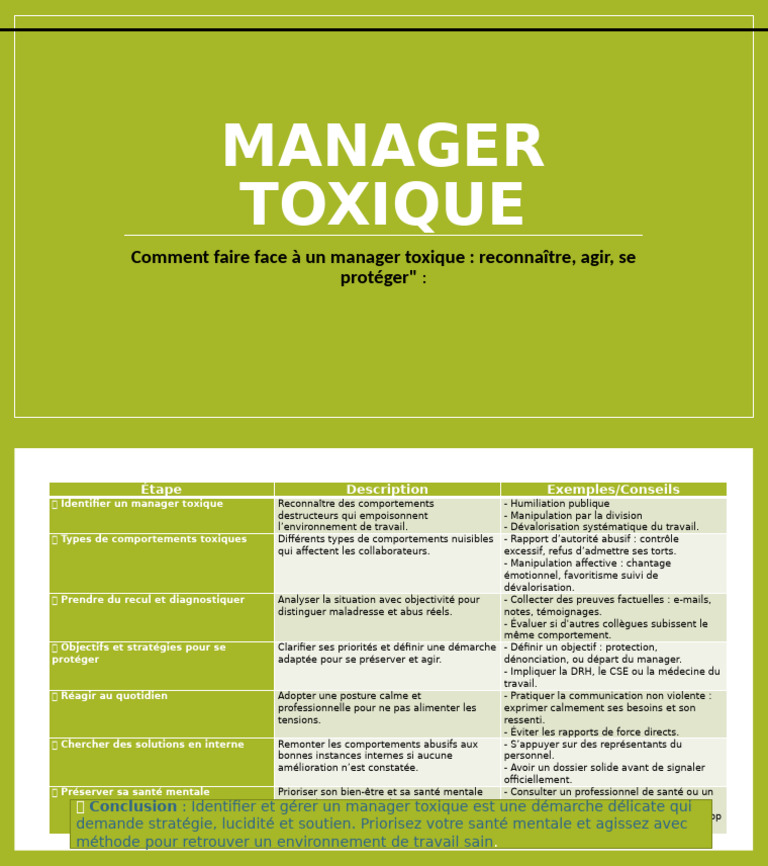 Manager Toxique | PDF | Santé mentale | Environnement naturel