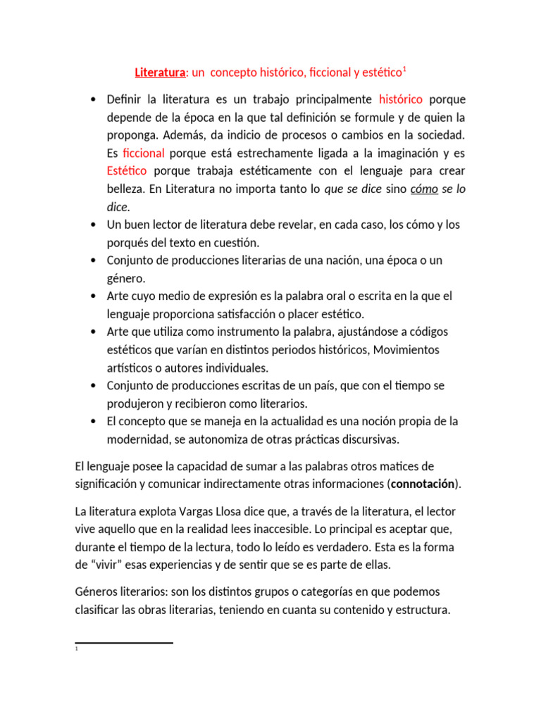 Literatura Concepto | PDF | Narración