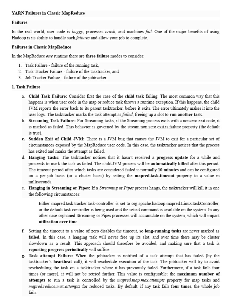 3.7.YARN - Failures in Classic MapReduce | PDF | Apache Hadoop | Replication (Computing)