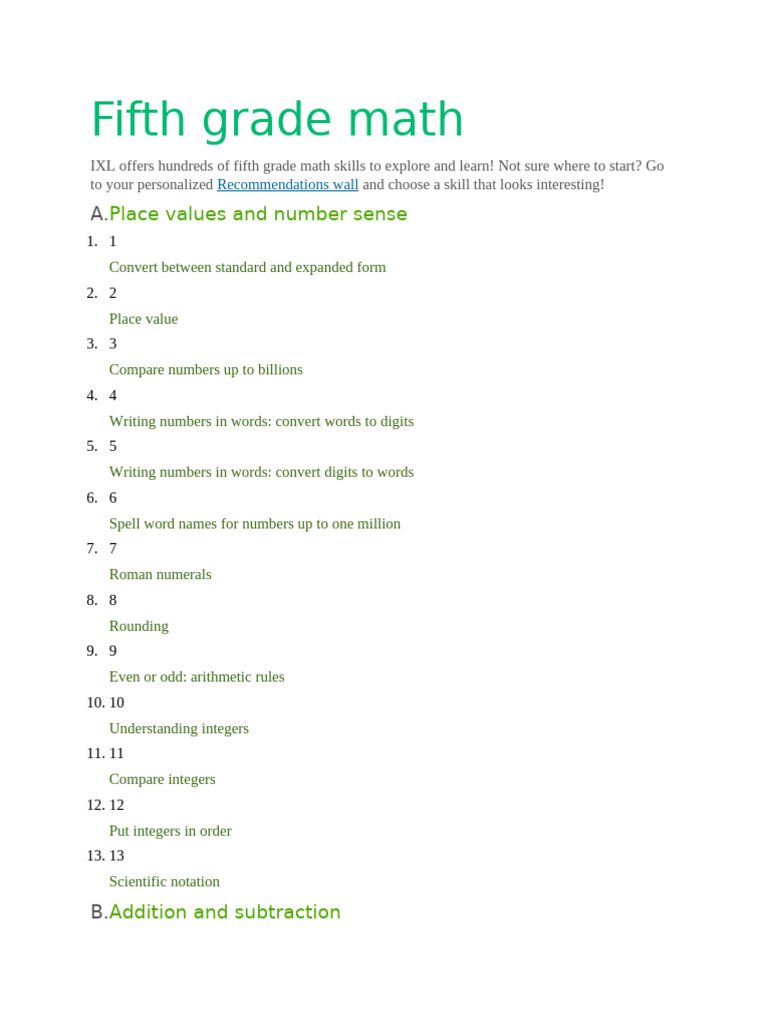 Fifth grade math | PDF | Area | Multiplication