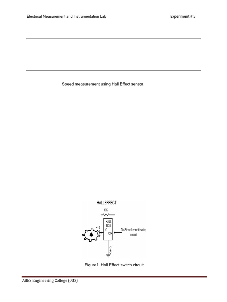Speed Measurement Using Hall Effect | PDF | Voltage | Amplifier