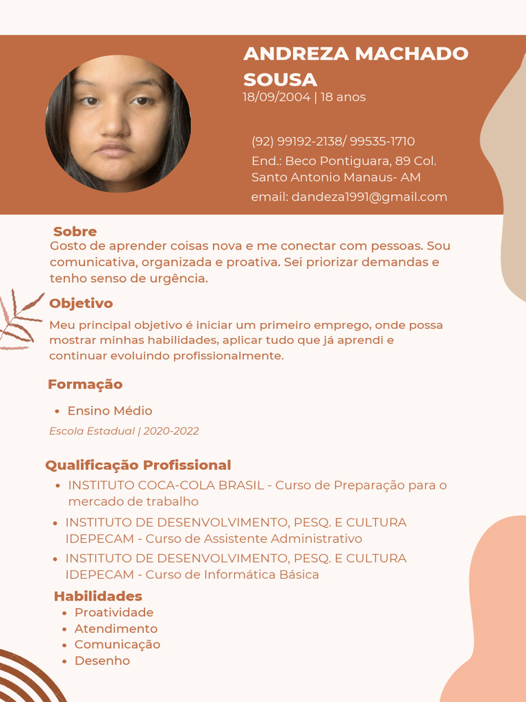 Andreza Machado Curriculo 2 | PDF