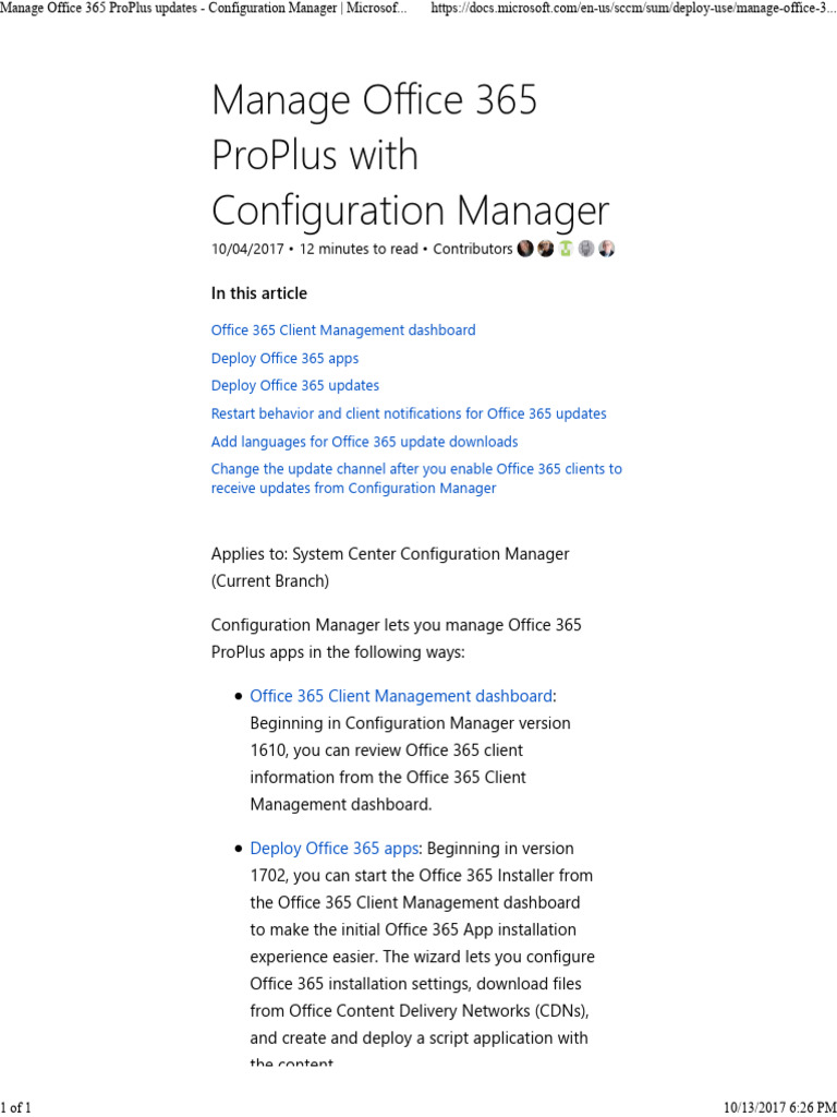 Deploy Office Pro Plus With SCCM | PDF | Microsoft Windows | Software