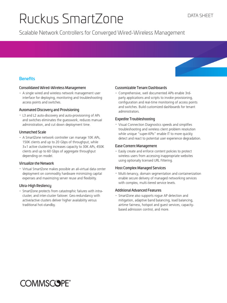 Ruckus SmartZone Family | PDF | Computer Network | Computer Cluster