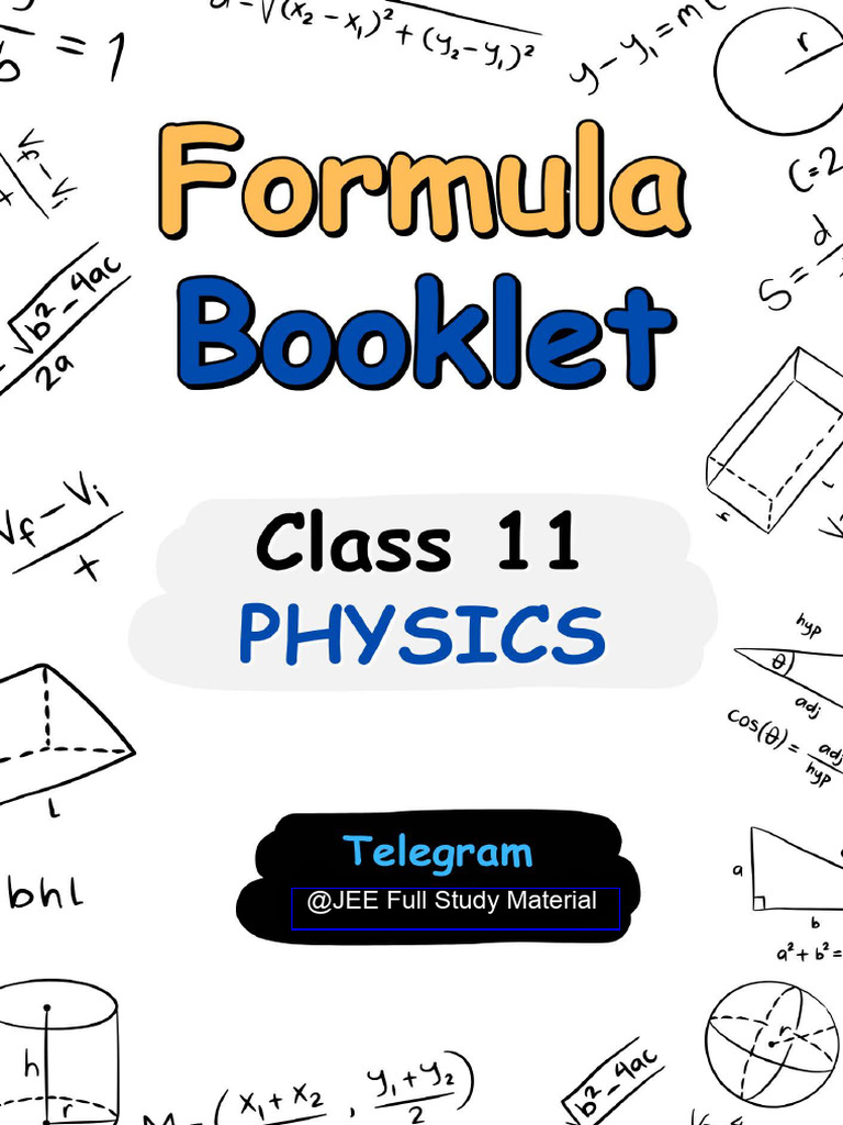 Complete 11 Physics Formula Booklet Jeefull Study Material 1 | PDF