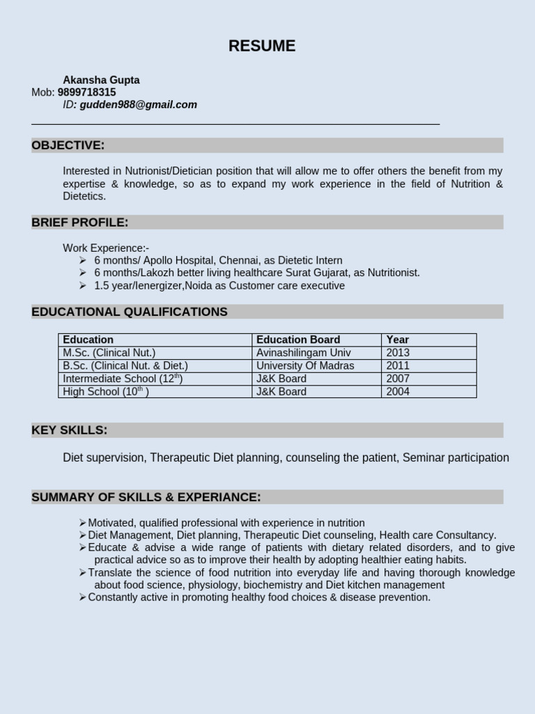 Resume Akansha Gupta | PDF