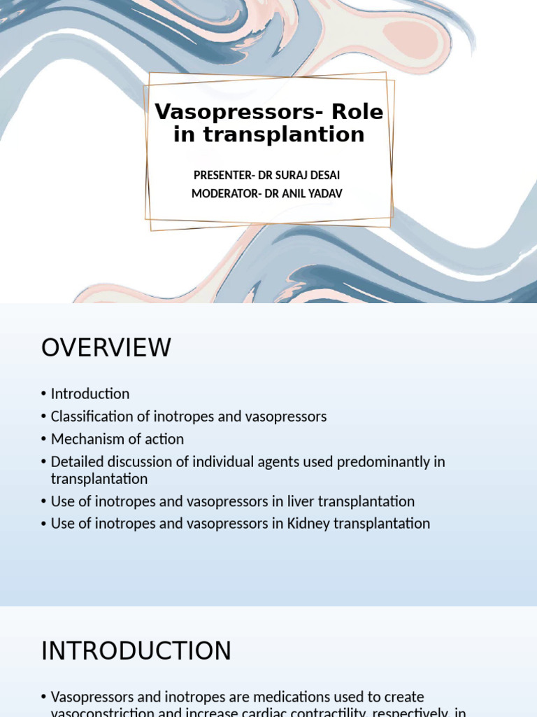 Vasopressors in Transplantation | PDF | Vasodilation | Heart