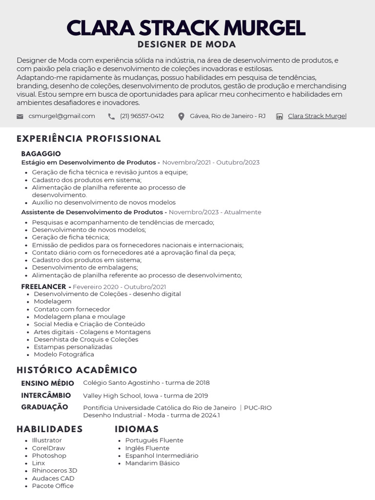 Clara Strack Murgel - CV | PDF