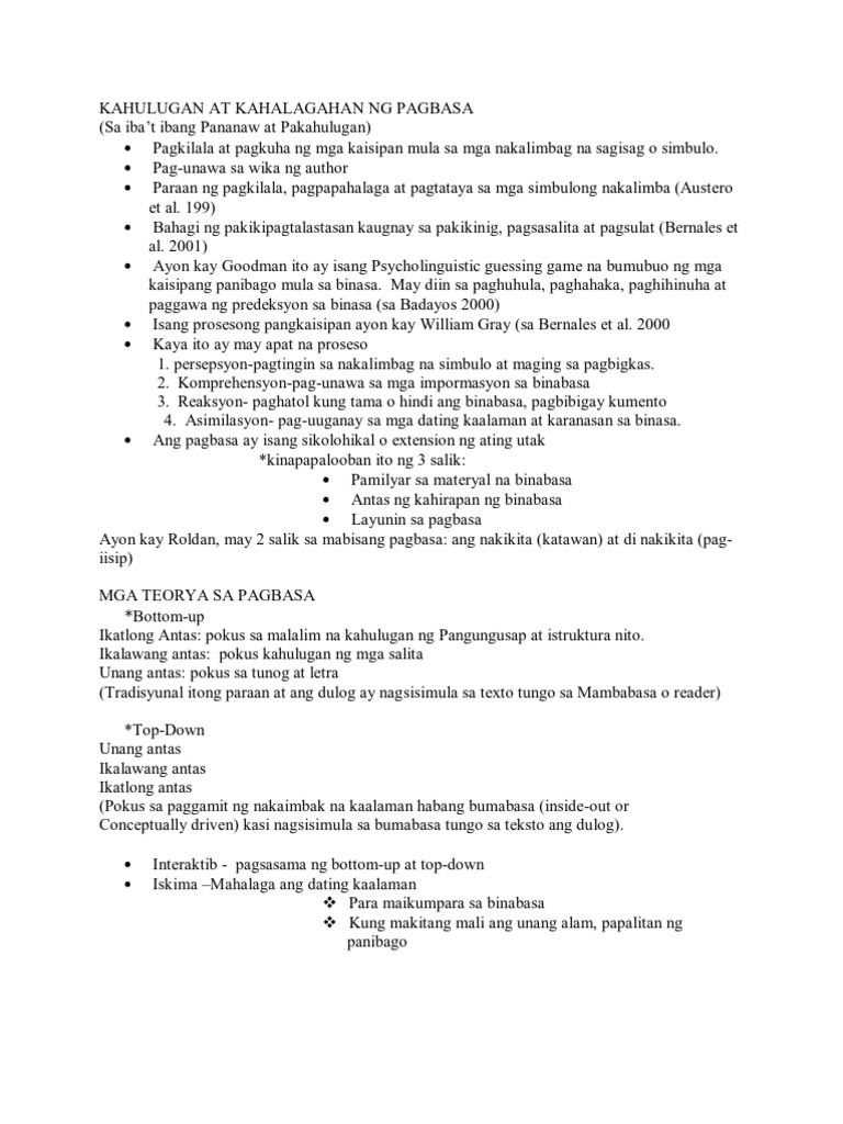 Pagbasa at Pagsulat | PDF