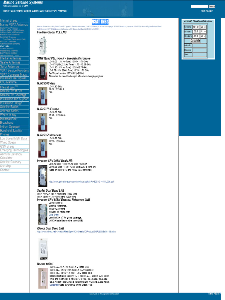 Marine VSAT LNBs | PDF | Very Small Aperture Terminal | Broadcast ...