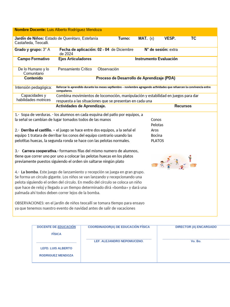 Sesion Extra Tercer Grado - 080400 | PDF | Educación de la primera ...