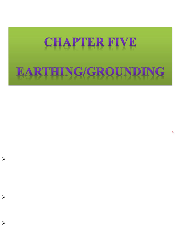 Chapter 5 Earthing | PDF | Electrical Wiring | Insulator (Electricity)