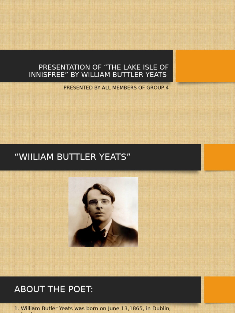 Yeats' "The Lake Isle of Innisfree" Analysis | PDF | W. B. Yeats | Poetry