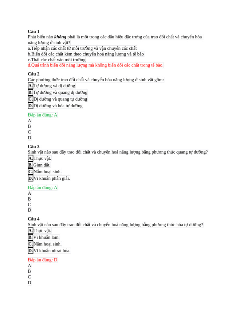 AZOTA Ôn Sinh | PDF