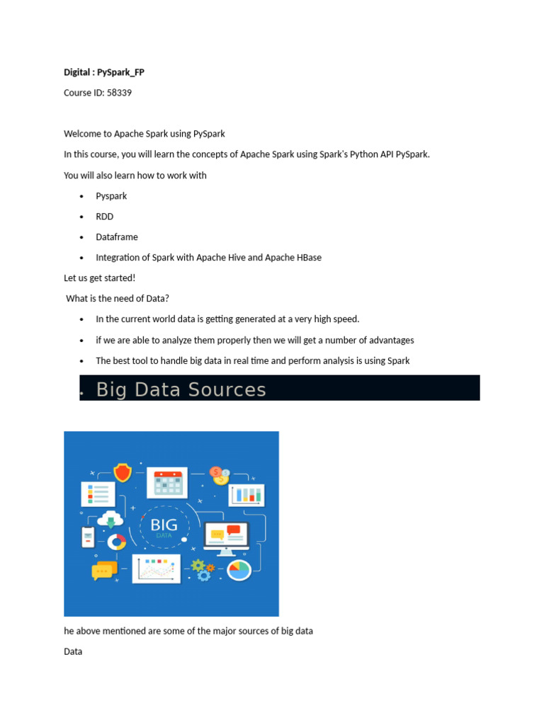 PySpark FP Course ID 58339 | PDF | Apache Spark | Apache Hadoop