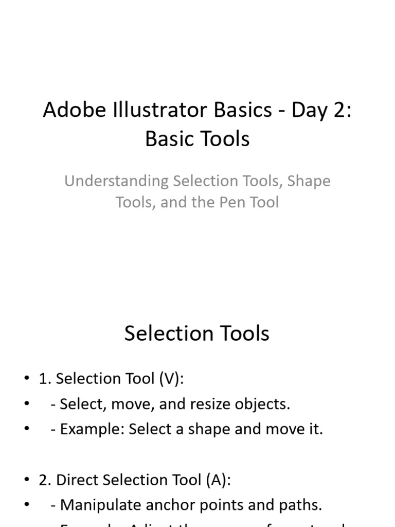 Adobe Illustrator Basics Day 2 | PDF