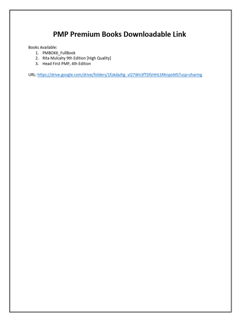 Download PMP Premium Books Now | PDF