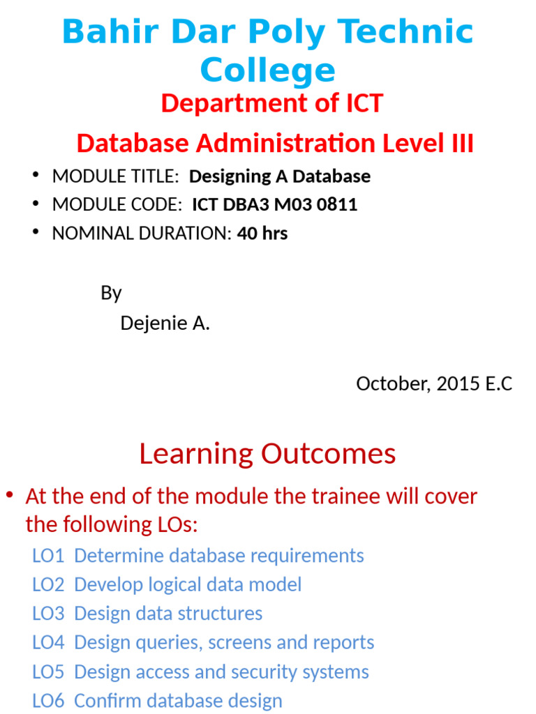 Designing A DatabaseFinal | PDF | Conceptual Model | Data Model