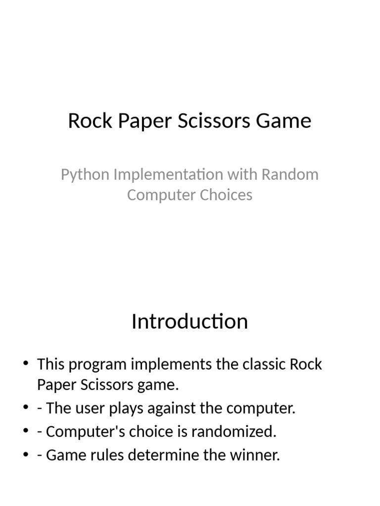 Python Rock Paper Scissors Game | PDF
