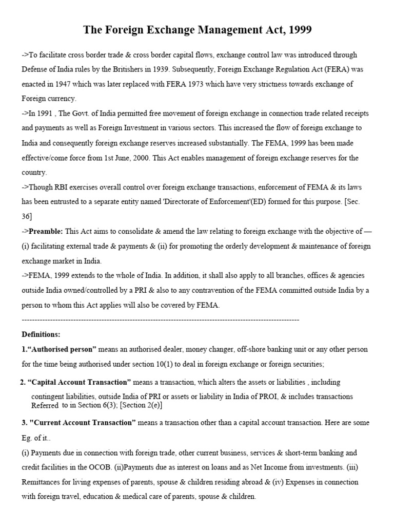 Foreign Exchange Rules for India | PDF | Economies | Private Sector