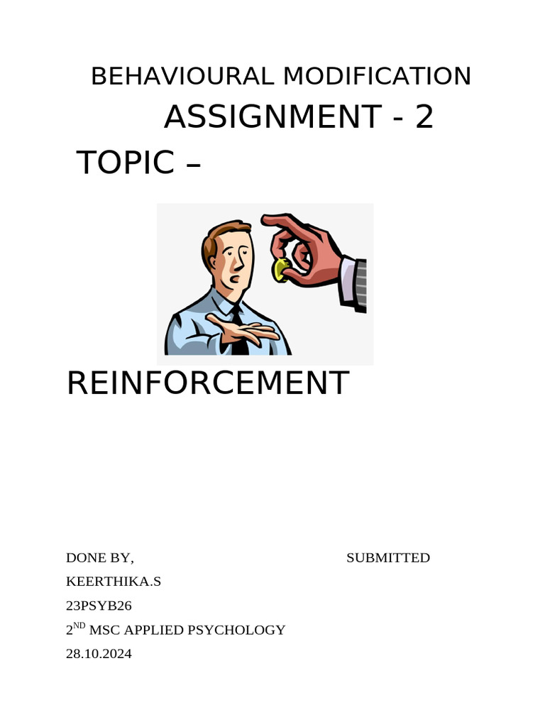 Behavioural Modification 02 | PDF | Reinforcement | Fear